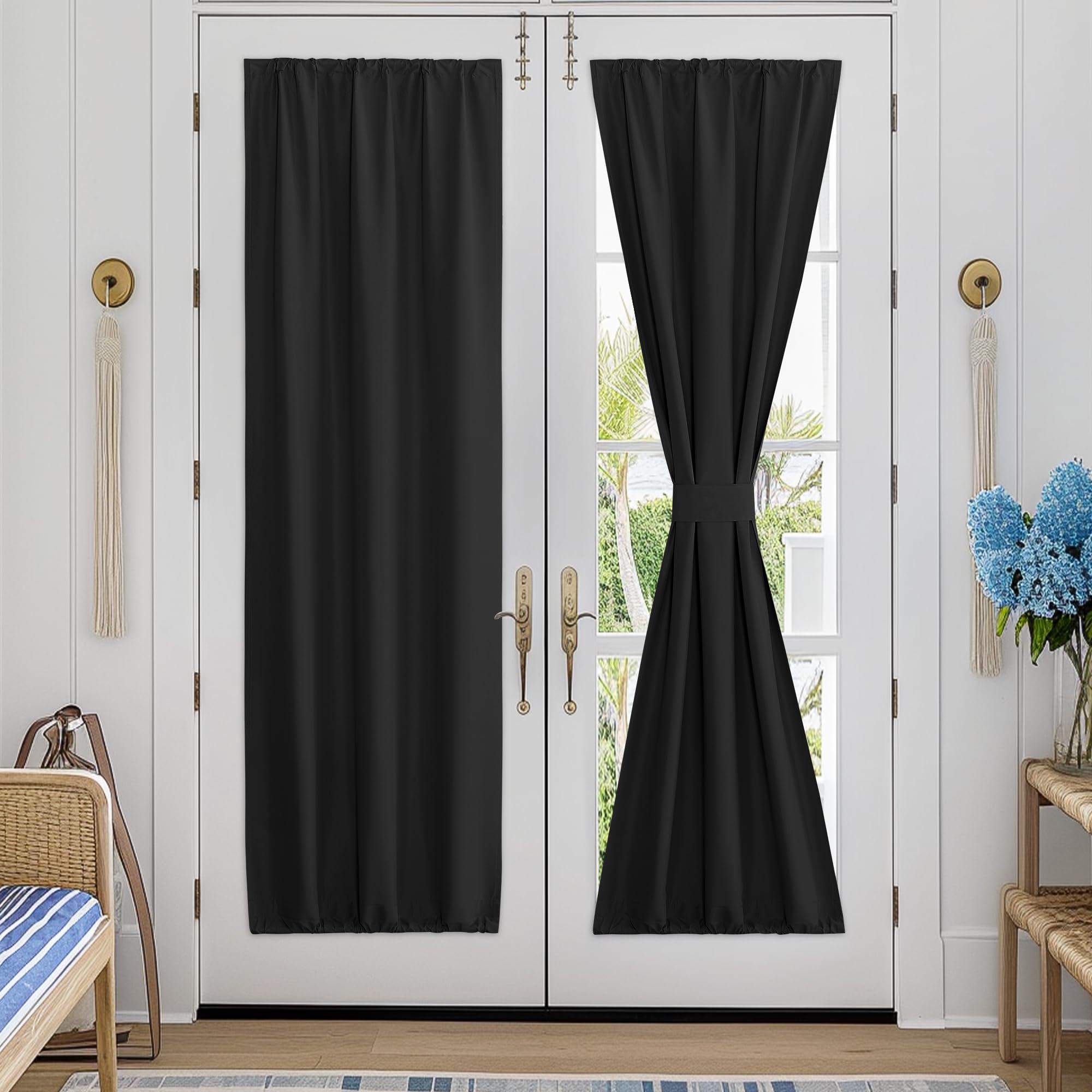 Amazon.com: RYB HOME 100% Blackout Door Curtain Portable Detachable and ...