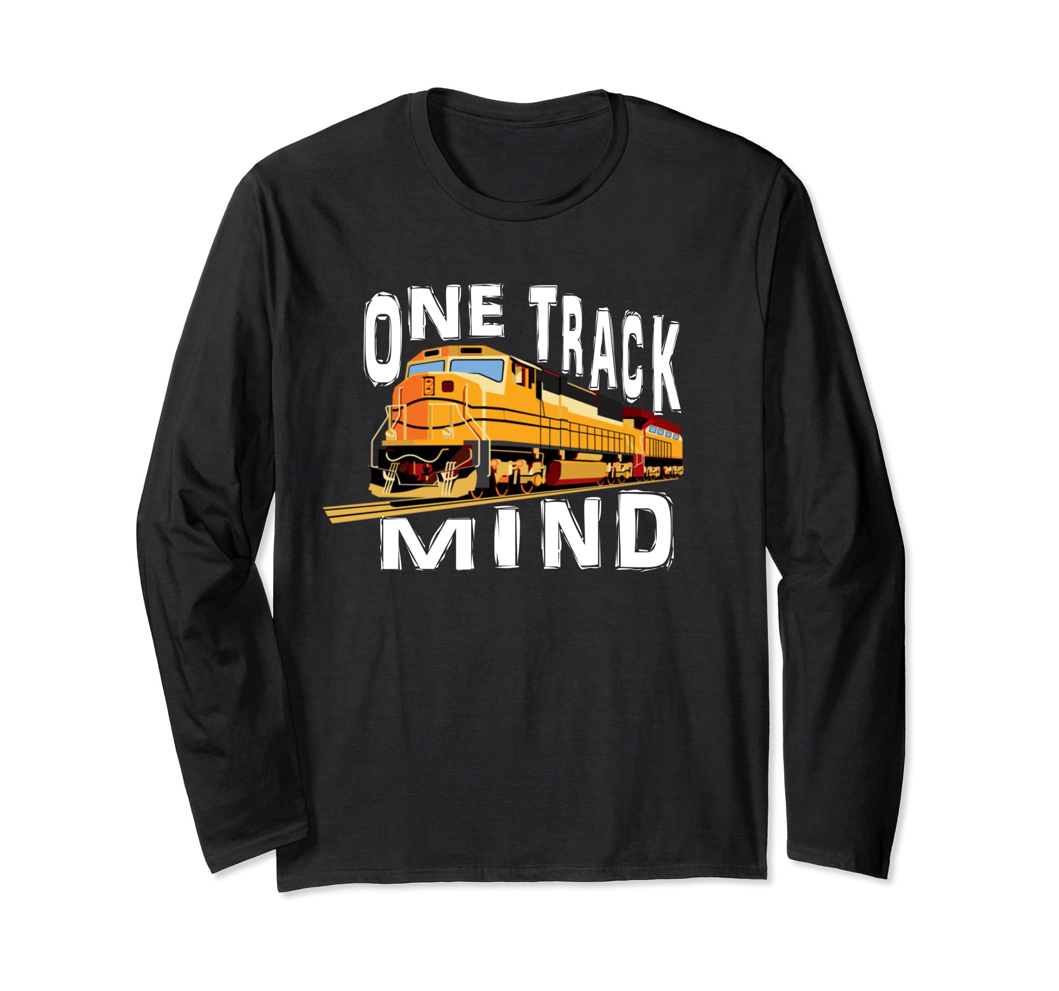 Amazon.com: One Track Mind Train Engine Long Sleeve T Shirt : Clothing ...