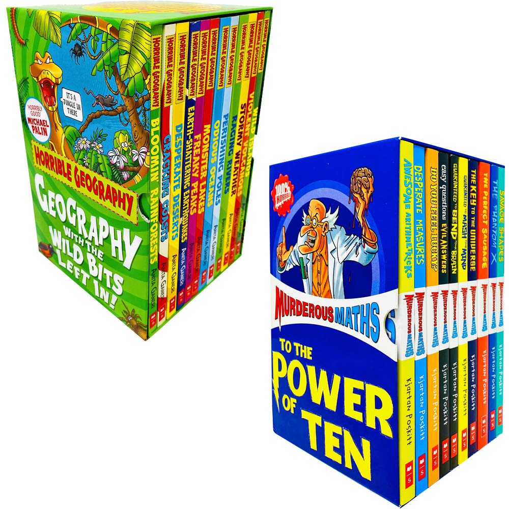 Horrible Geography & Murderous Maths 22 Books Box Collection Set by ...