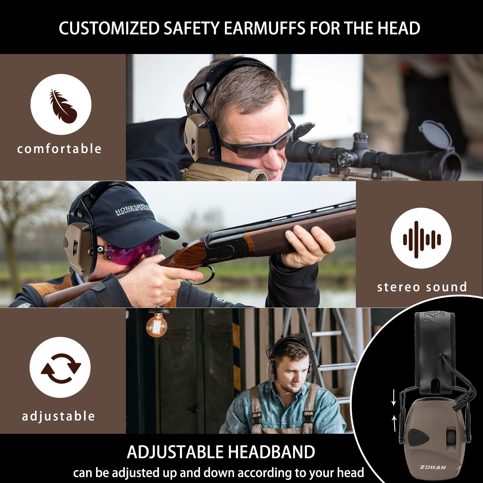 Snapklik.com : ZOHAN EM054 Electronic Ear Protection For Shooting Range