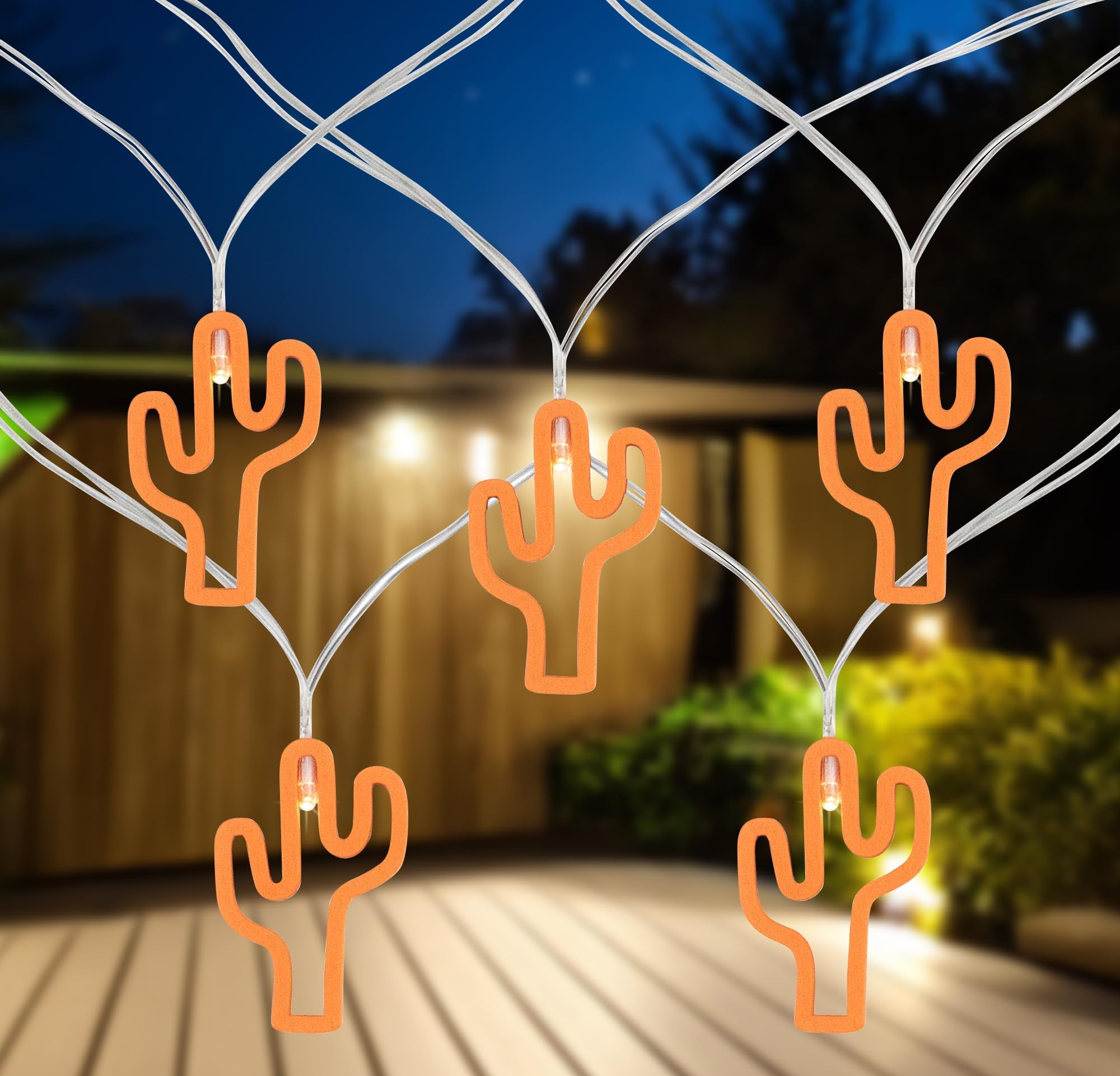 Amazon.com: Lights4fun, Inc 20 Cactus Battery Operated Indoor & Outdoor ...