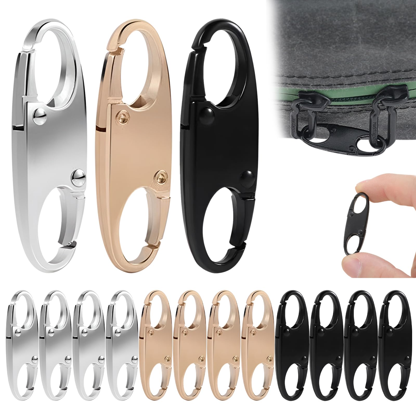 Amazon.com: AGLOO 15Pcs Double Small Carabiner Clips Mini Zipper Pull ...