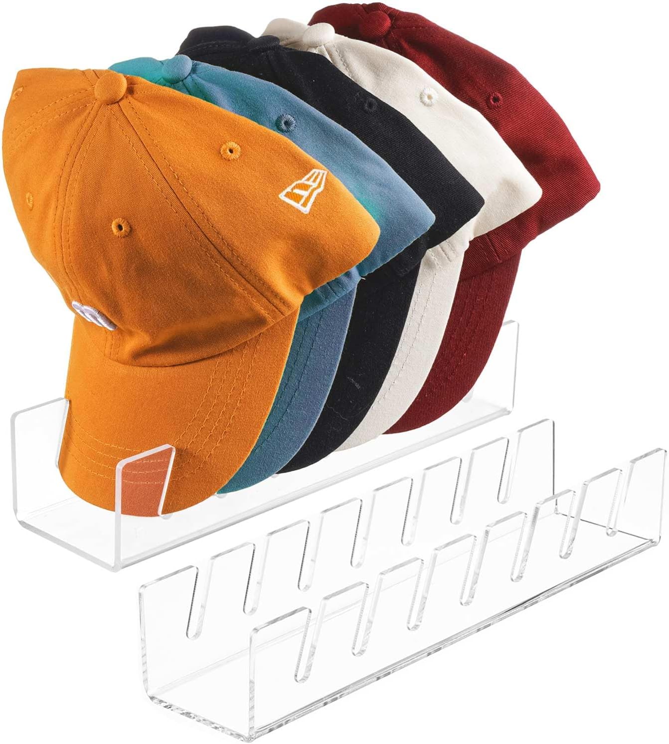 Amazon.com: 2 Pack Hat Organizer for Baseball Caps, Acrylic Hat Rack ...