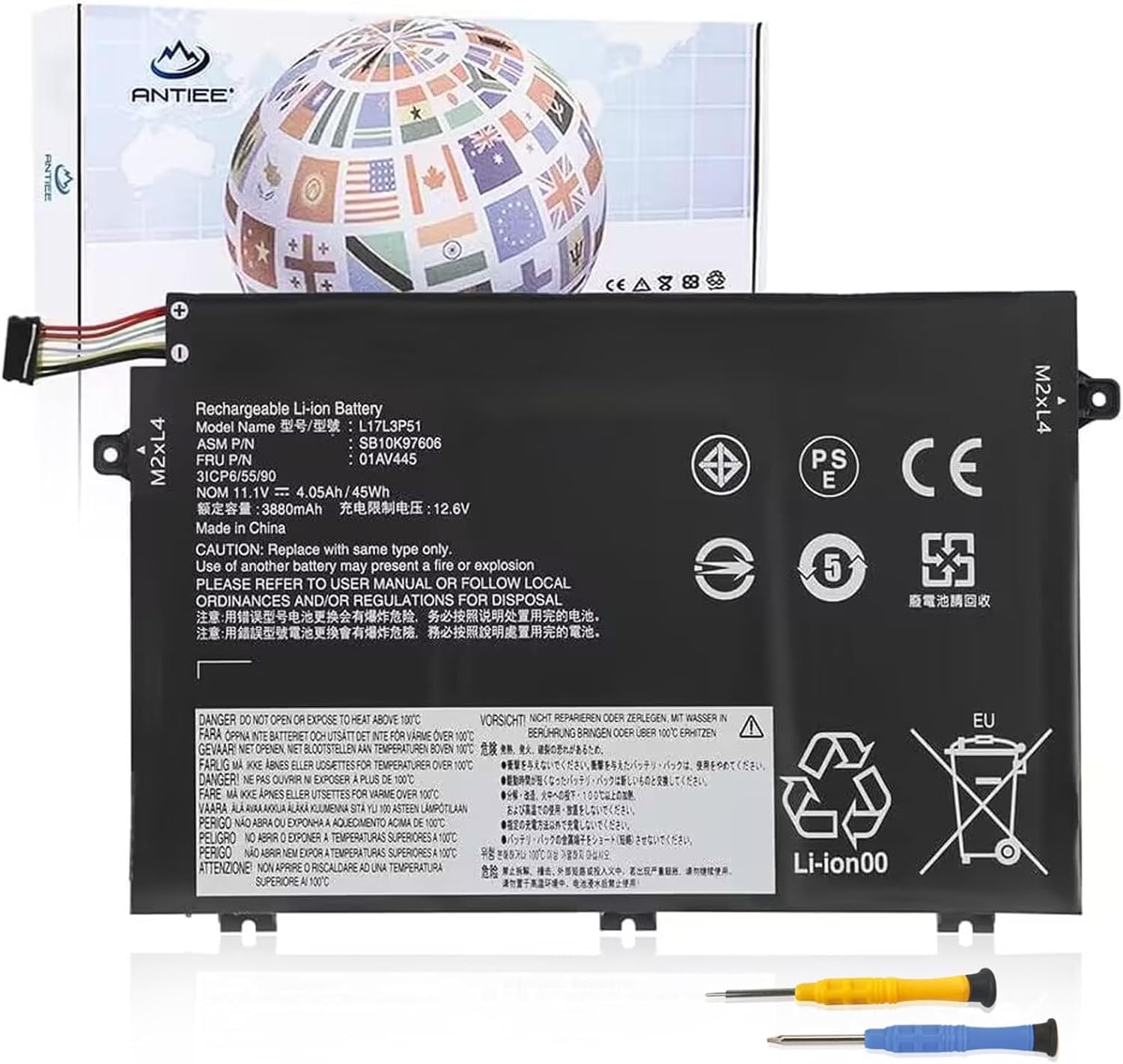 Amazon.com: ANTIEE 01AV445 L17L3P51 Battery Compatible with Lenovo ...
