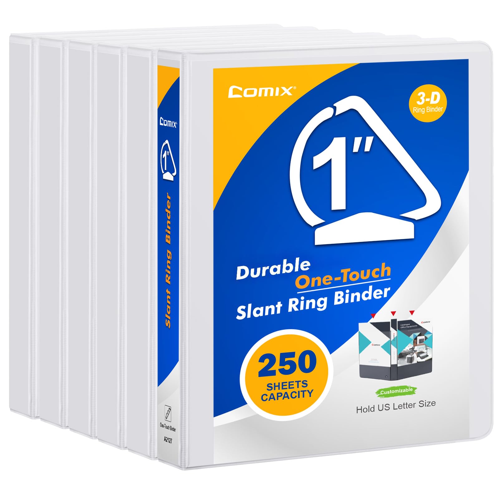 Snapklik.com : Comix 1 Inch 3 Ring View Binder, 1" Slant-D Ring Finger ...