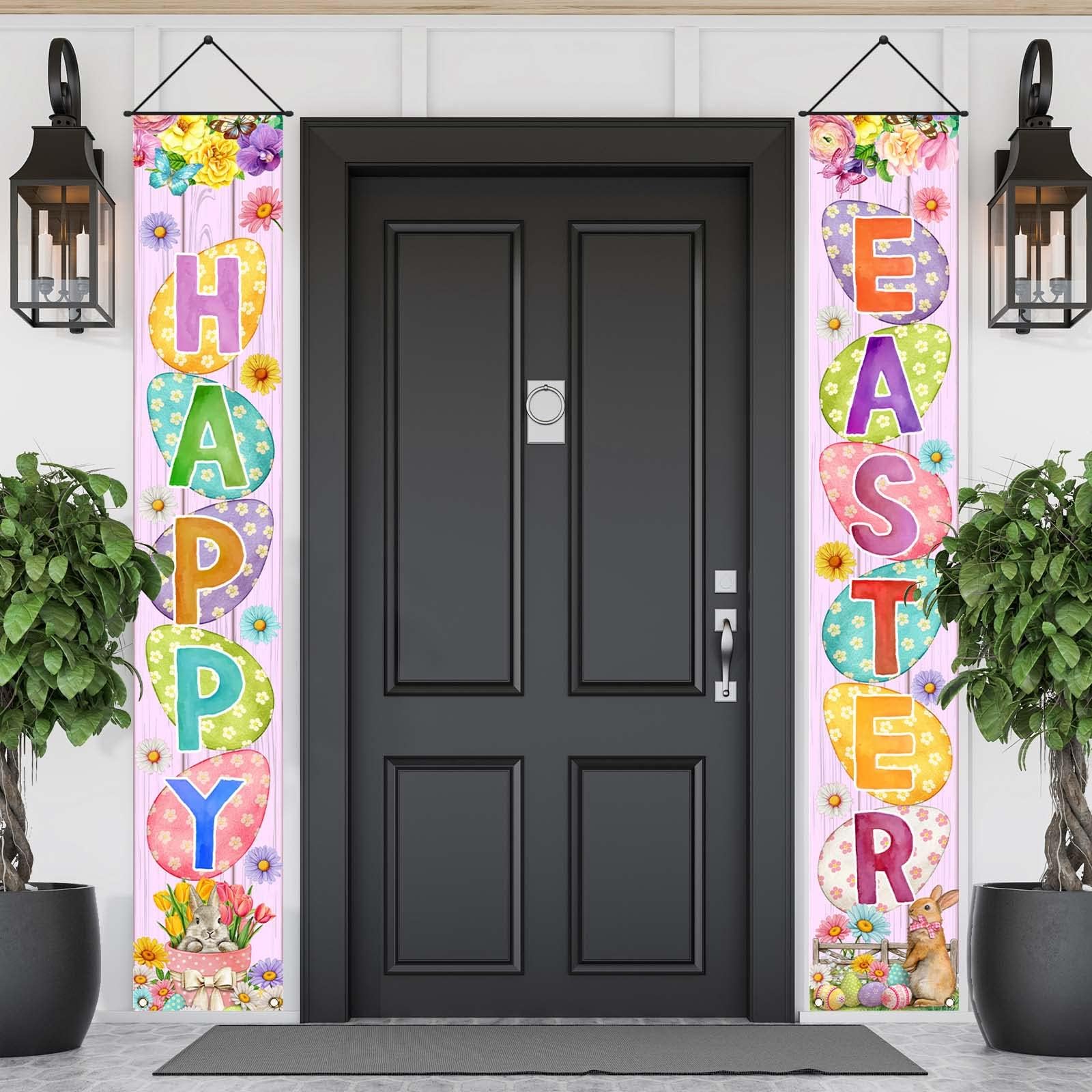 Amazon.com: Happy Easter Banners, Welcome Spring Easter Themed Party ...