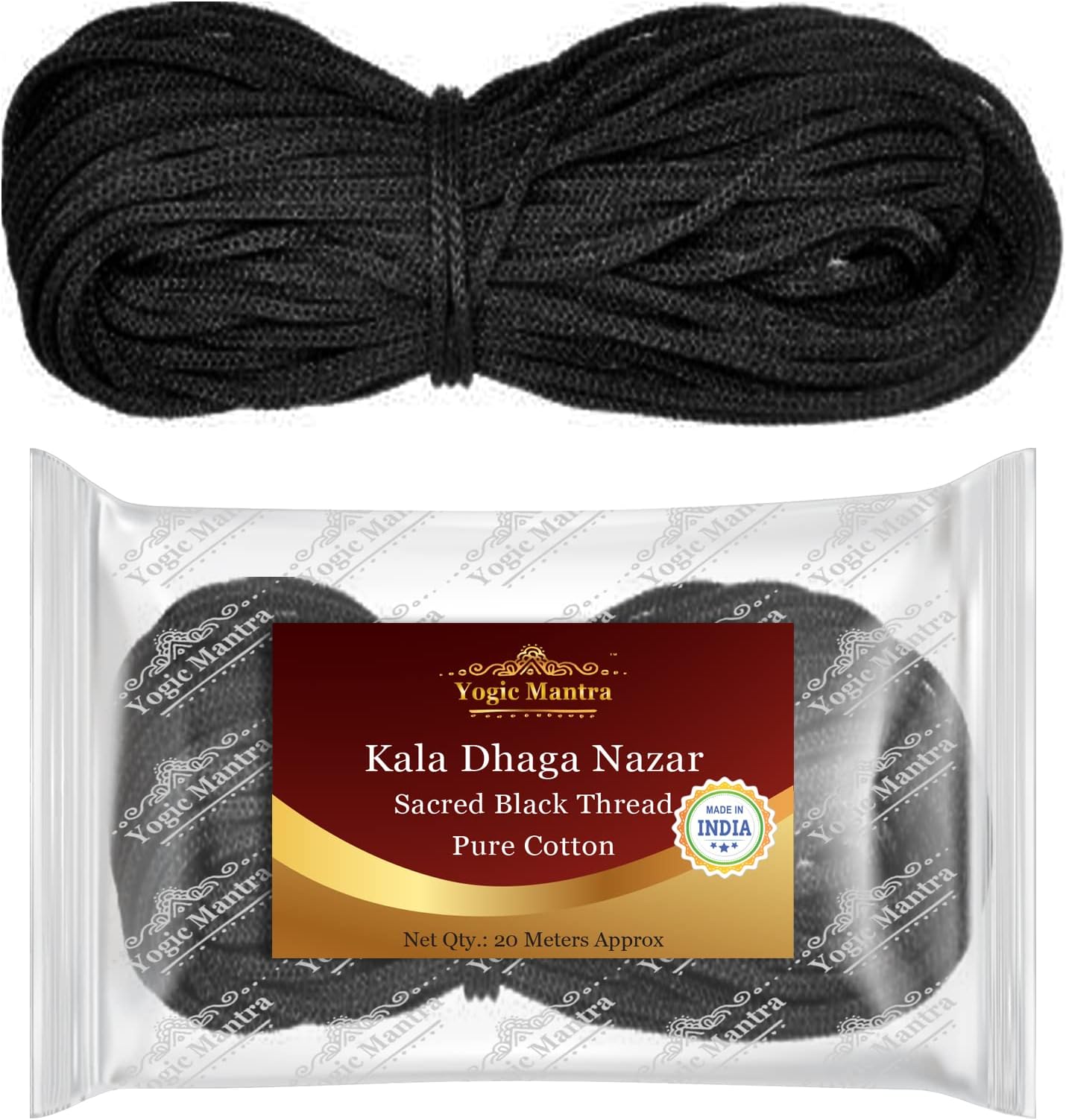 Amazon.com: Black Cotton Thread(1 mm Thick)-Kala DHAGA- Nazar -Black ...