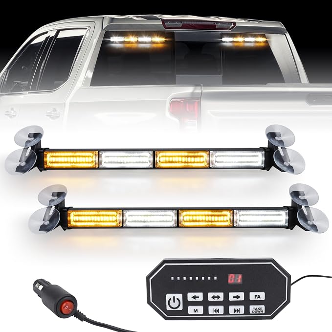 OPPBUY 16.5" Traffic Advisor Light Bar With 9 Key Controller - Amber ...
