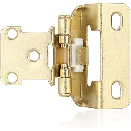 Vallecloud 4 Pack (2 Pair) Brass Gold Cabinet Hinges for Kitchen ...