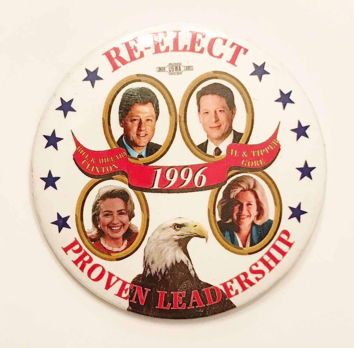 Amazon.com: 1996 Cliton Gore Democrat Political Pin Back Button"Re ...