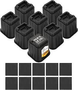 Amazon.com: Tocawe 8 Pack Bed Furniture Risers 5 inch,Square Dorm ...
