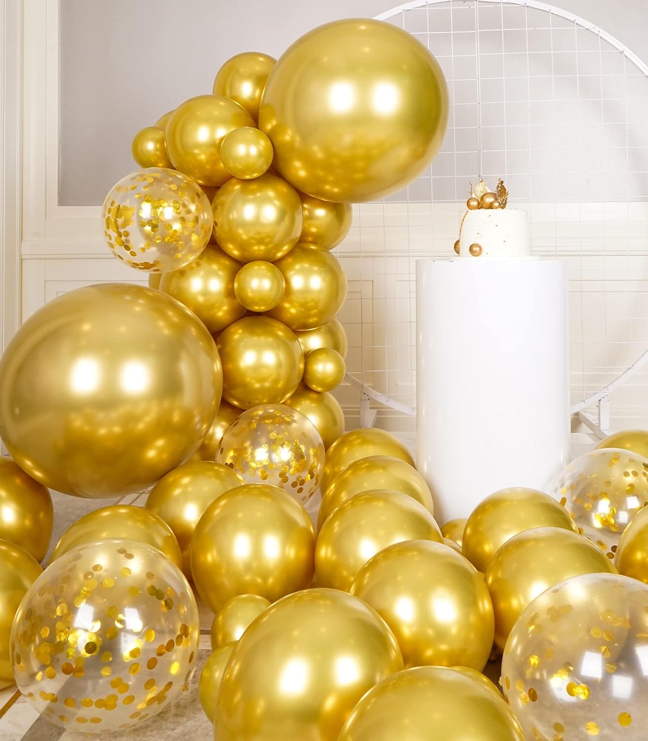 Amazon.com: RainbowQ Party 55PCS Metallic Gold Balloons Different Sizes ...