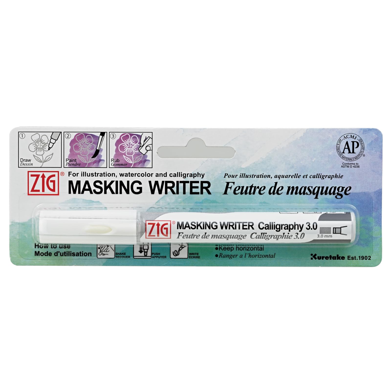 Amazon | 呉竹 ペン ZIG マスキングライター マーカー CALLIGRAPHY 3mm PMW-25 | アートマーカー | 文房具・オフィス用品