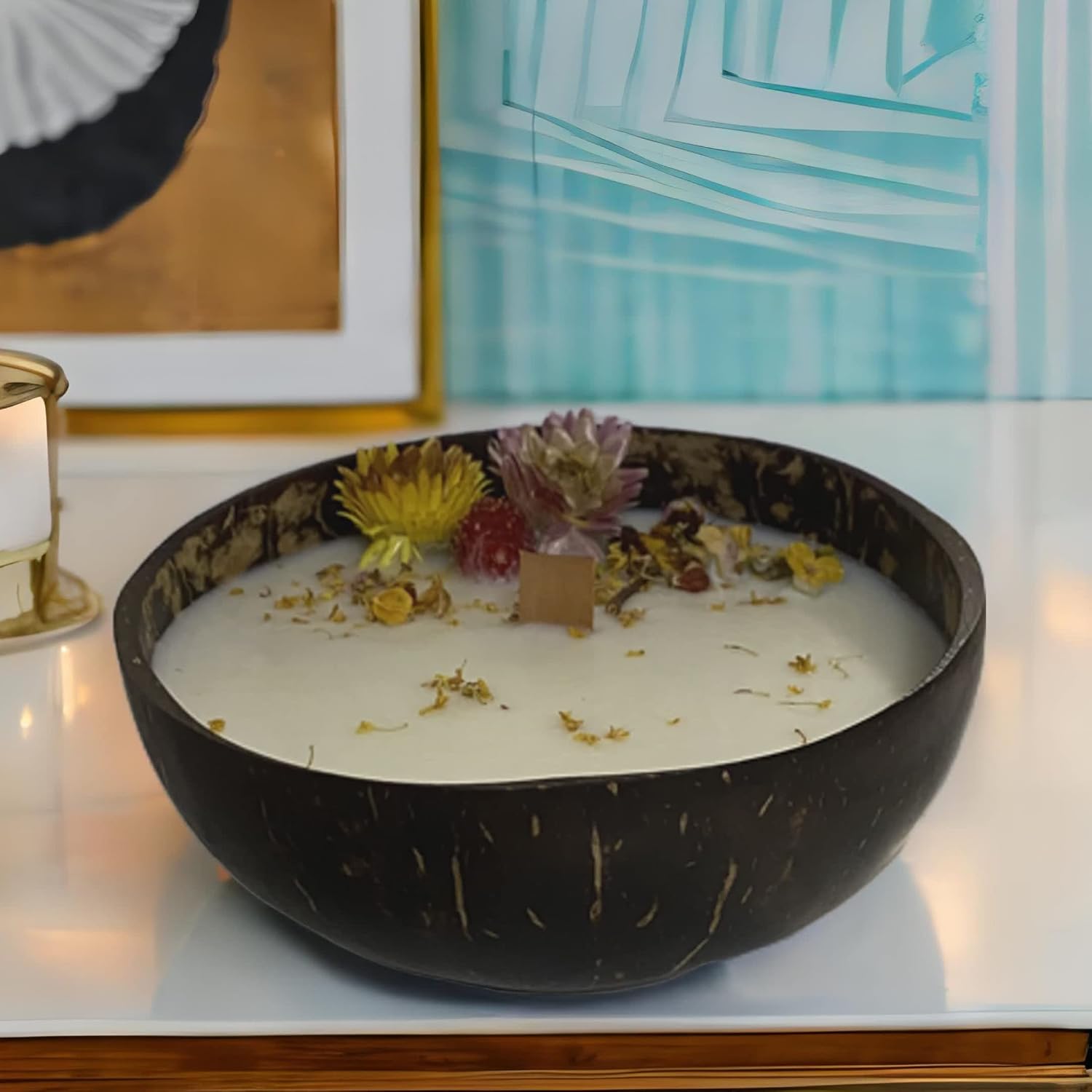 VELAS AROMATICAS EN TARROS DE COCO CON ACEITES ESENCIALES 100% NATURAL ...