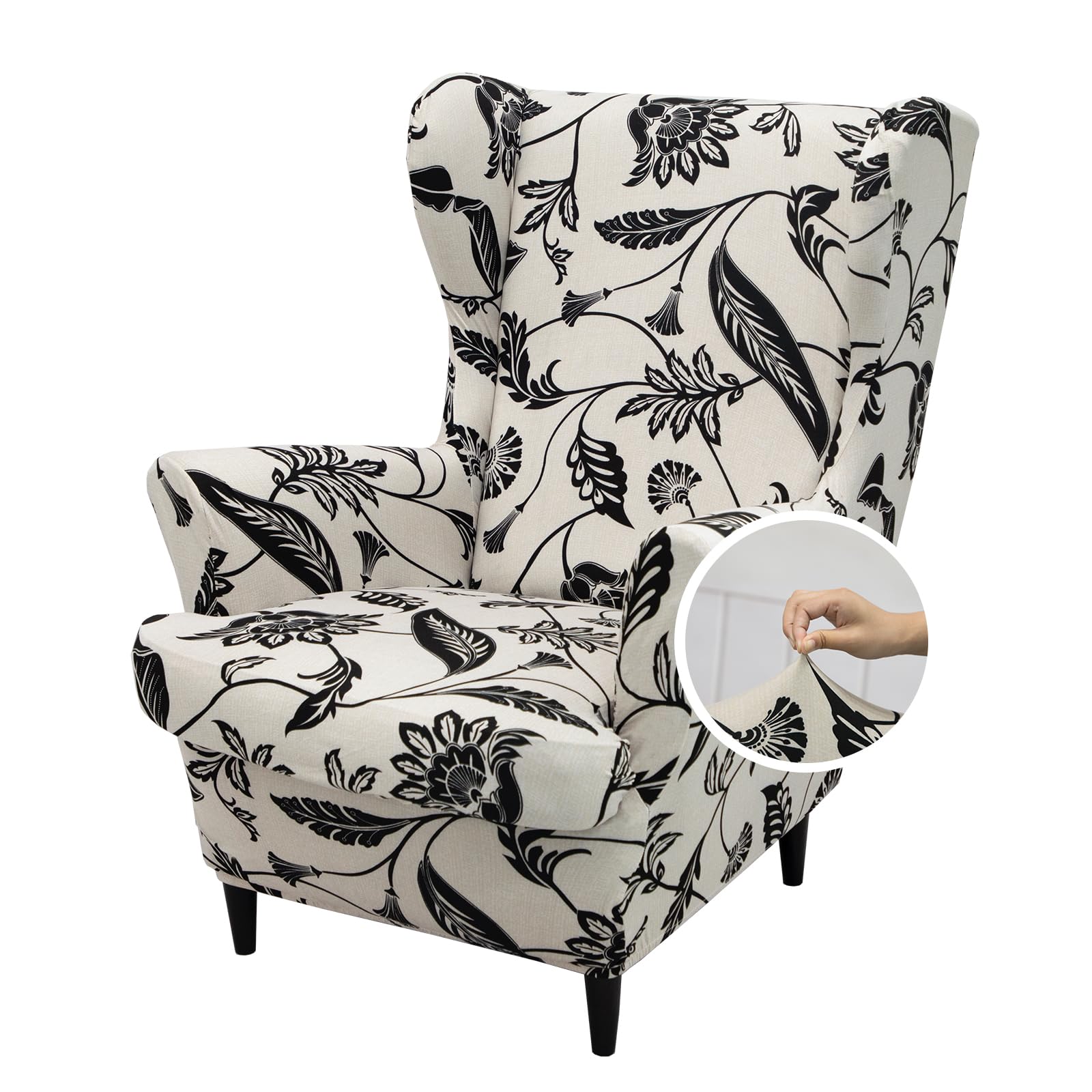 Amazon.com: Morbuy Wingback Chair Covers 2 Piece Wingback Chair ...