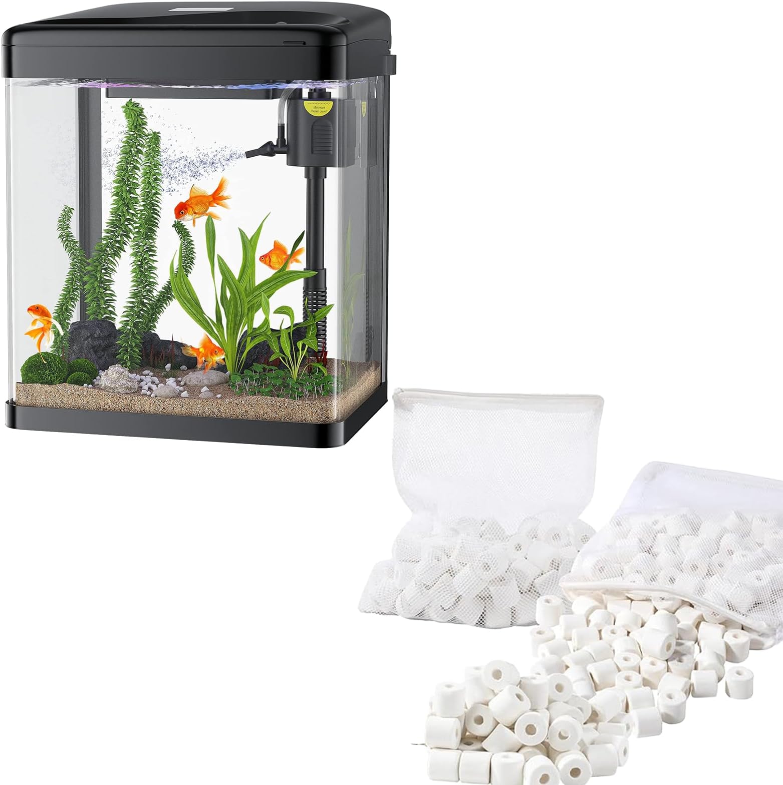 Amazon.com : PONDON Aquatic Duo: 2 Gallon Betta Fish Tank with 3-in-1 ...