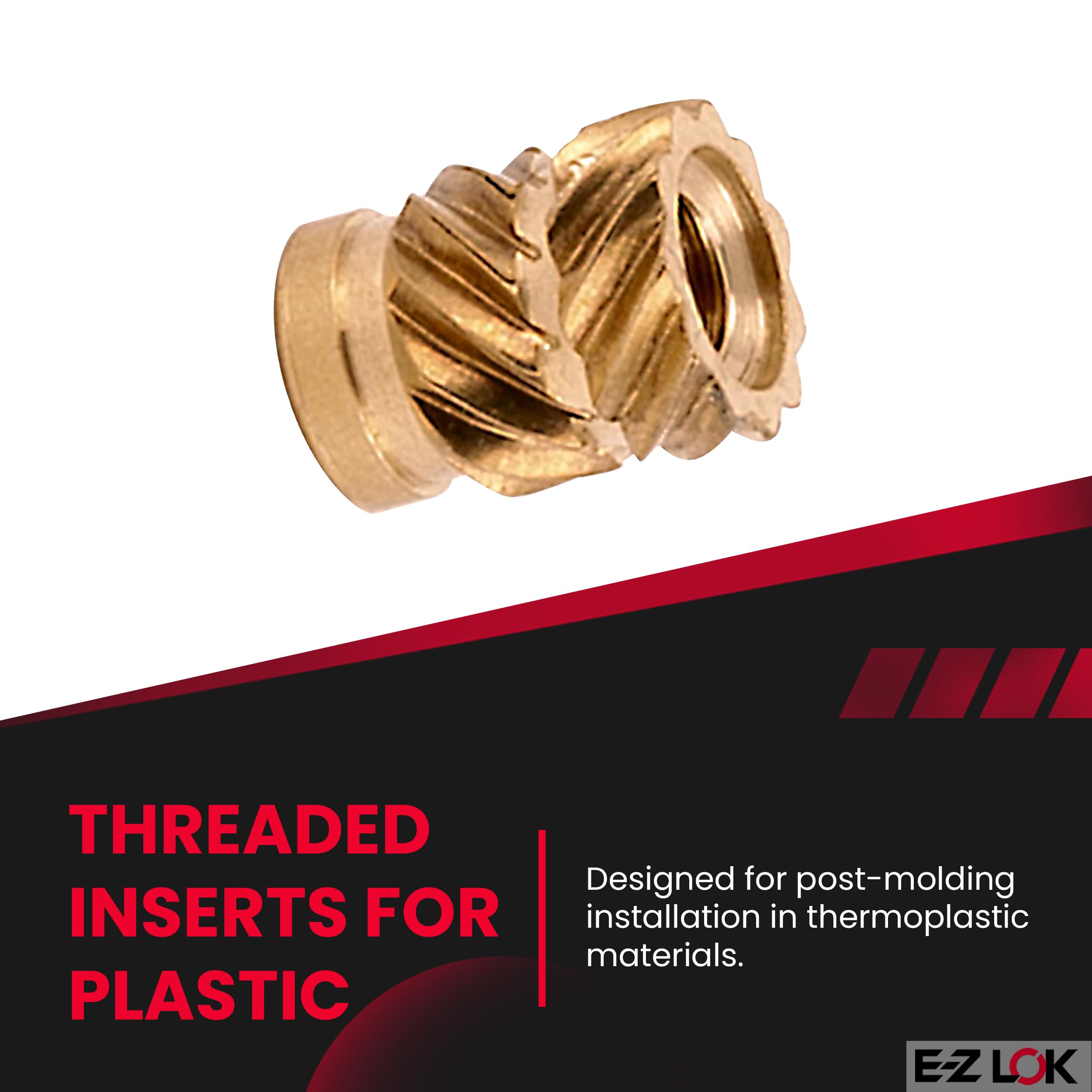 Snapklik.com : Threaded Insert For Plastic Straight Flush Brass Thread ...