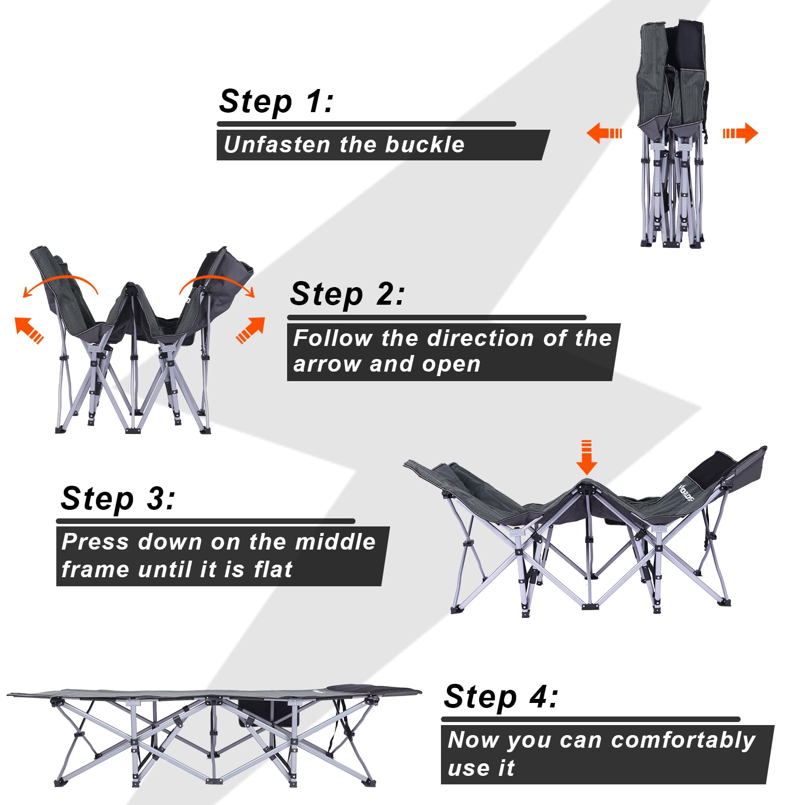 WORLDEEP XL Camping Cots for Adults with Mattees and Pillow, 31.5 ...