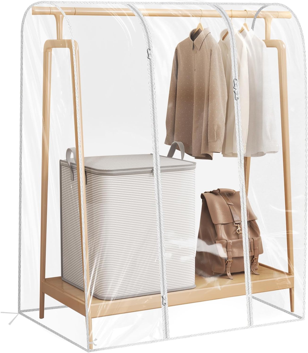 Amazon.com: Balabuki Garment Rack Cover, Oversized Clear Clothes Rack ...