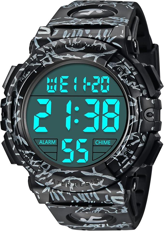 A ALPS Mens Digital Watch - Sports Military Watches 50M Waterproof ...