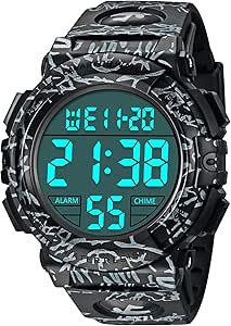 Mens Digital Watch, Mens Sports Military Watches Waterproof Outdoor ...