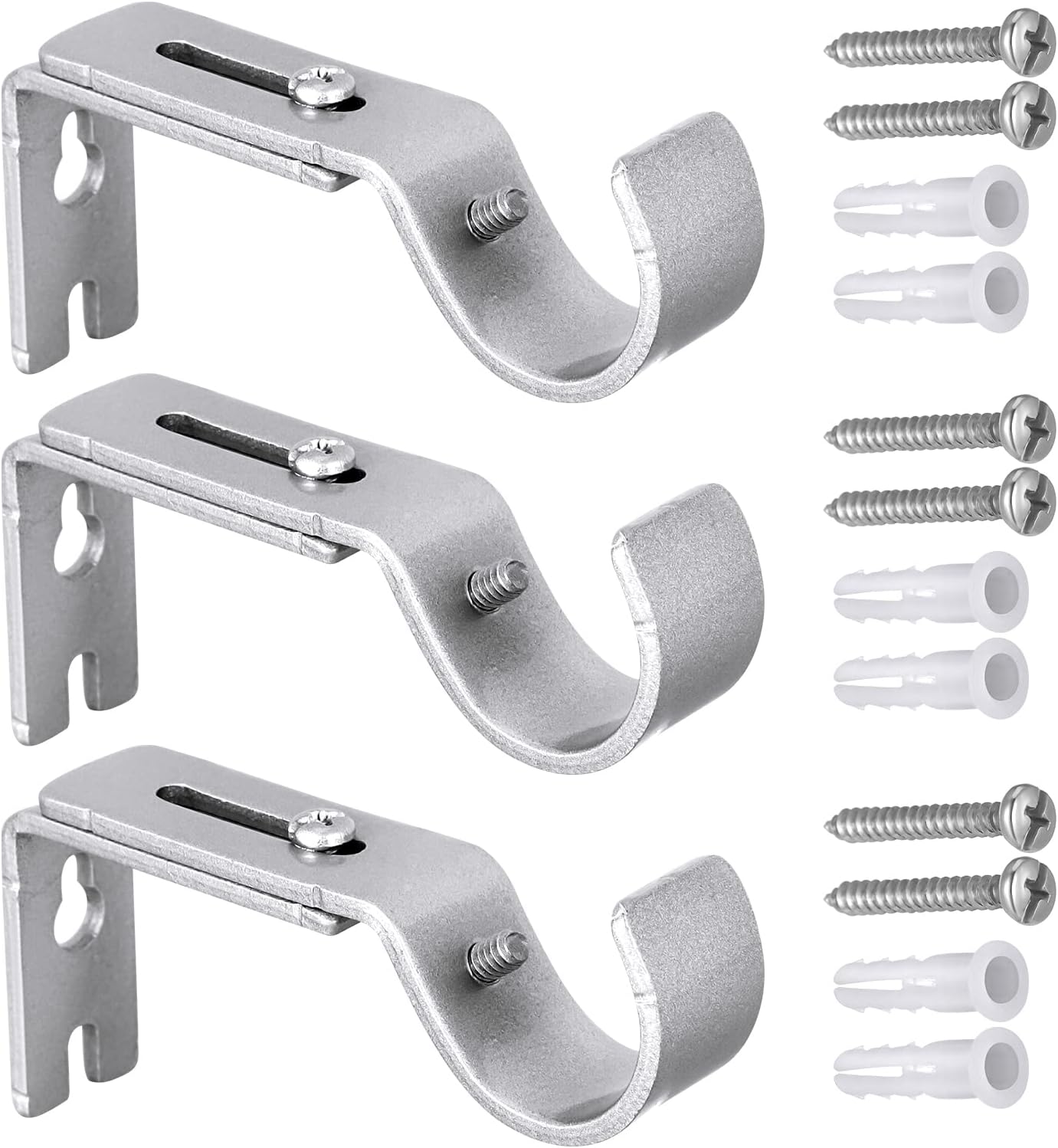 Heavy Duty Large 28mm Satin Chrome Curtain Pole Holder Bracket Curtain ...