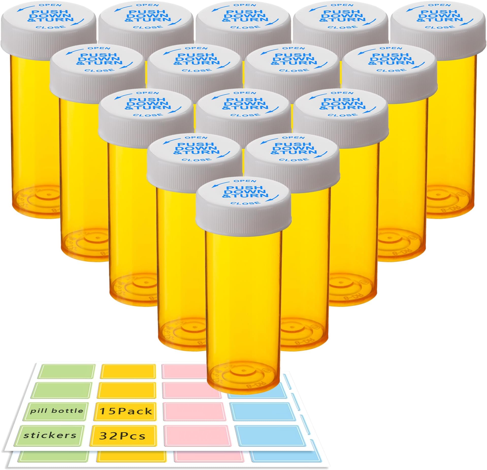 Amazon.com: Plastic Prescription Cobalt Blue Vials/Bottles 25 Pack w ...