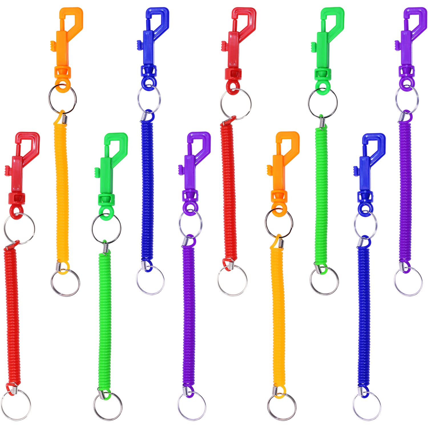 Clips For Keys 12Pcs Colorful Anti-Lost Keychain Coils - Flexible ...
