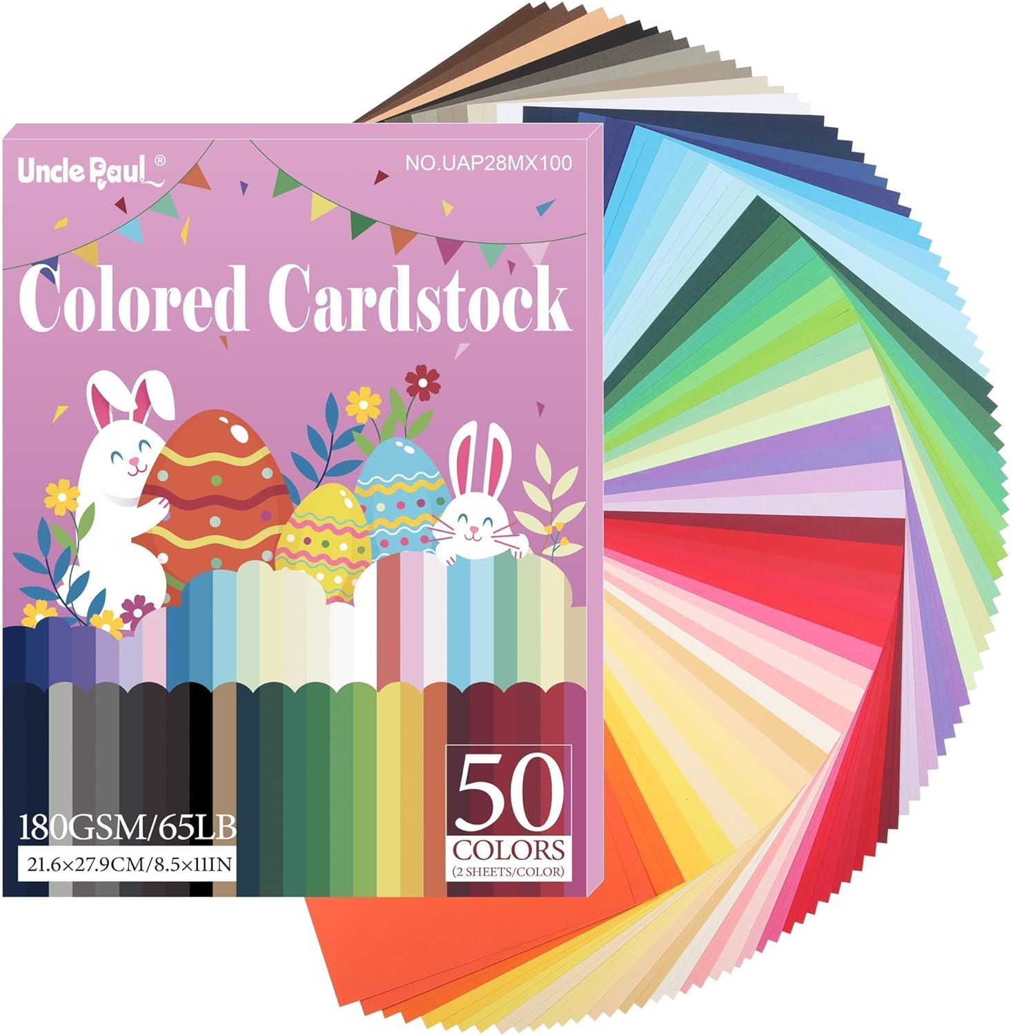 Amazon.com: 100 Sheets Colored Cardstock - 50 Mixed Colors Card Stock ...