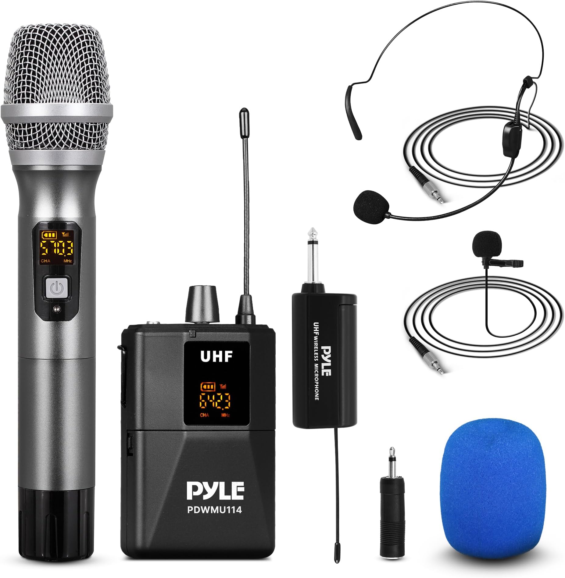 Amazon.com: Pyle UHF Wireless Microphone System Kit - Portable ...