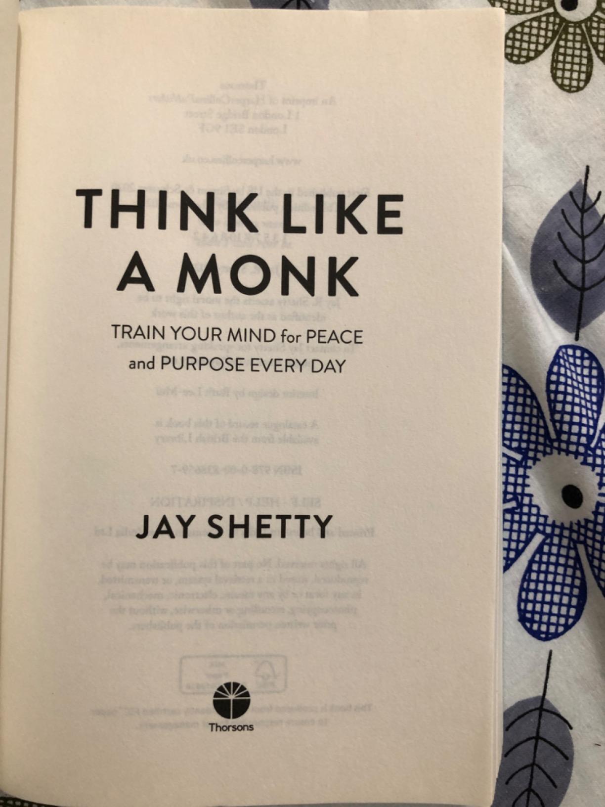 Think Like a Monk : Train your Mind for Peace and Purpose Every day ...