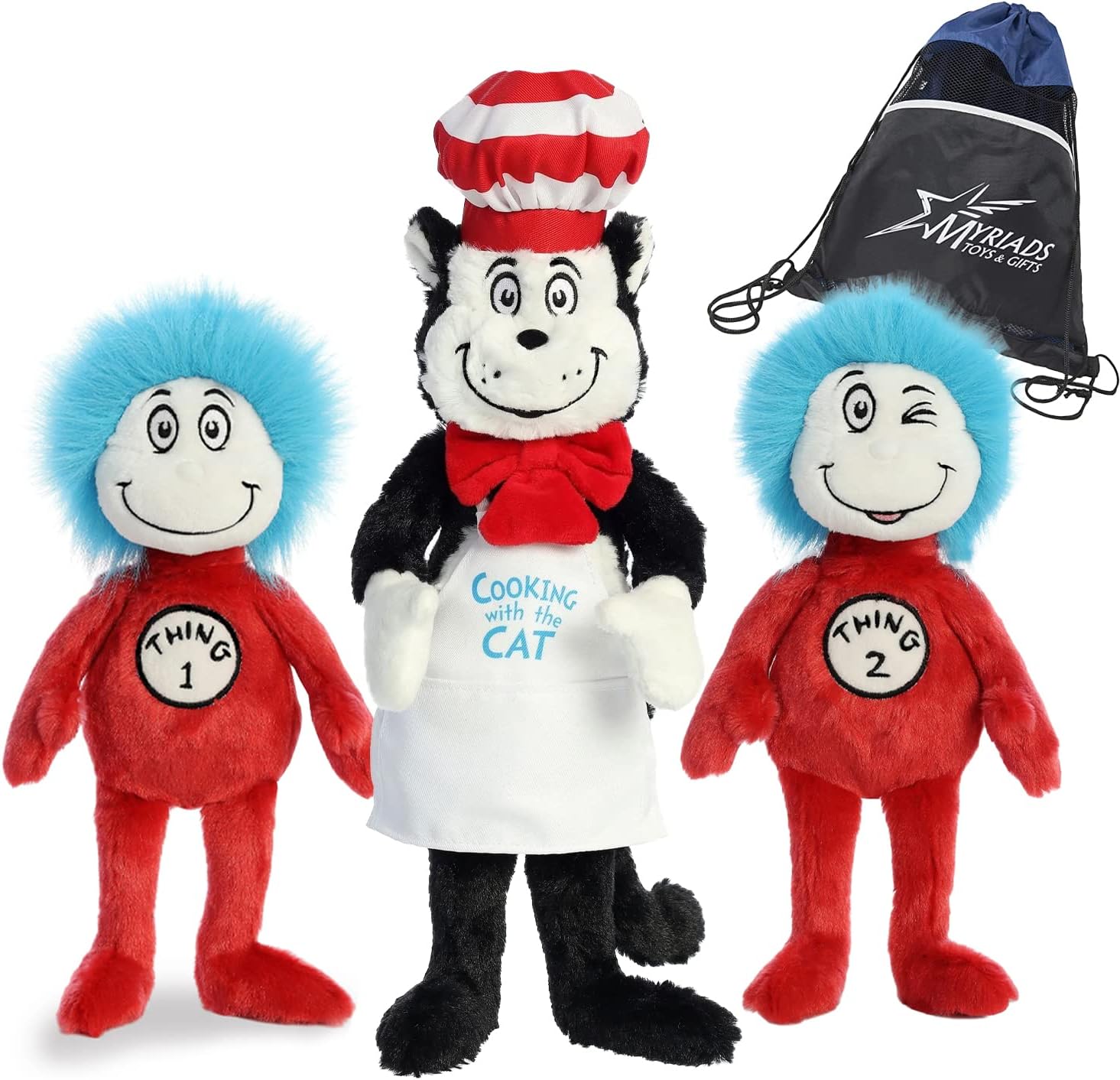 Amazon.com: Aurora Cat in The Hat Set of 3 Plush Bundle: 14" Chef Cat ...