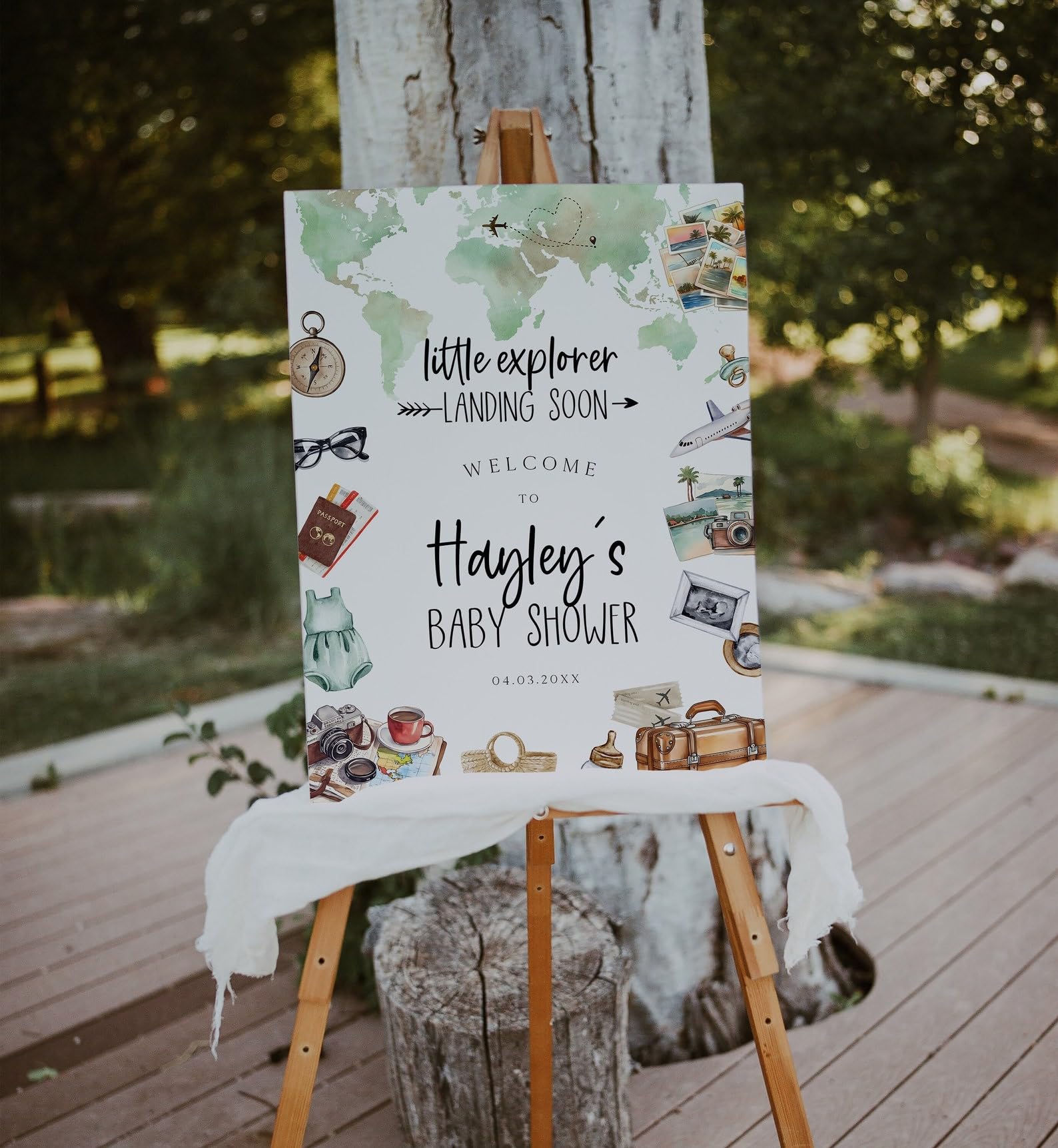 Travel Baby Shower Signs World Map Travel Theme Baby Shower Guest Book