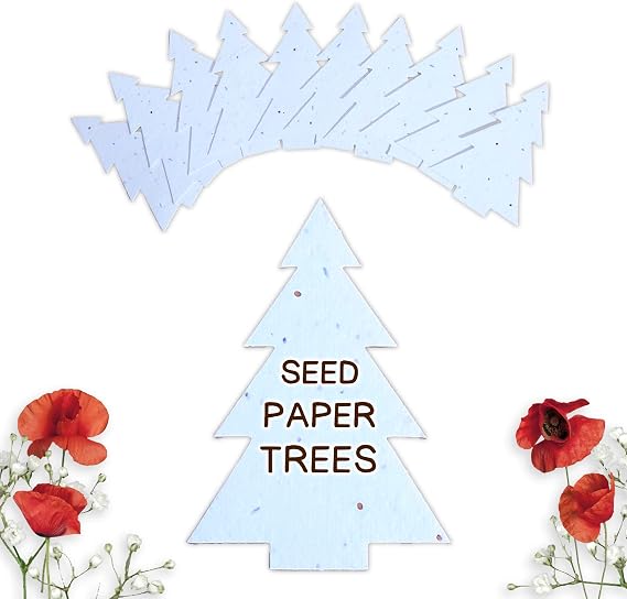 Plantable Seed Paper Trees - Handmade Seeded Paper Shapes for Gift Tags ...