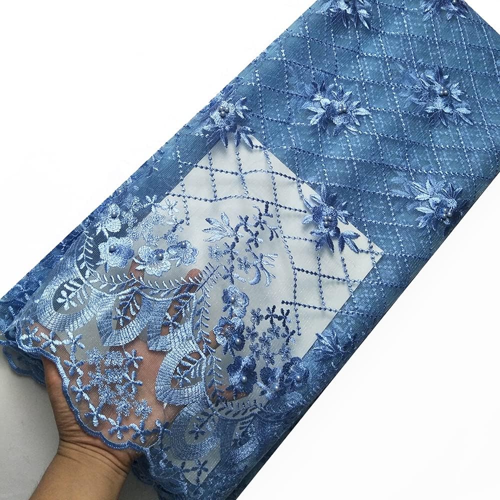 Amazon.com: YQOINFKS 5 Yards Wedding Bridal Fabric Net Lace with Stones ...