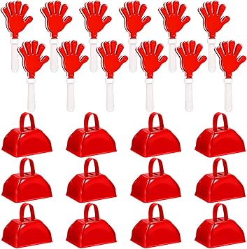Amazon.com: 24 Pcs Metal Cowbells and Hand Clappers Cow Bells with ...