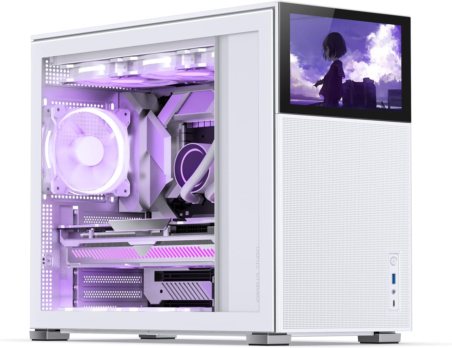 Amazon.com: JONSBO TK-2 White ATX Mid-Tower Pc Case,Hyperboloid Glass ...