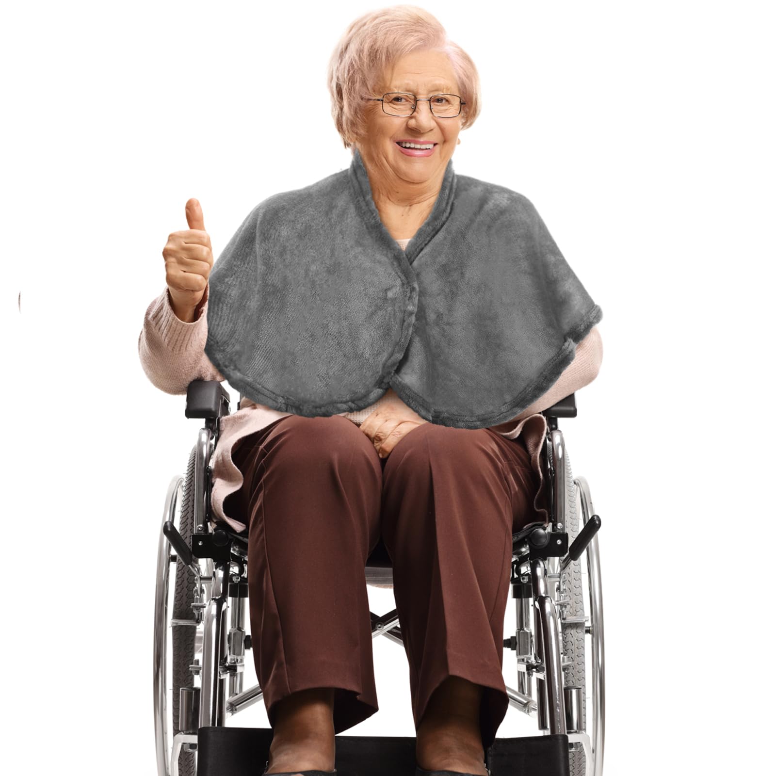 Amazon.com: Shyyween Wheelchair Shawl Plus Velvet Thickened Wheelchair ...