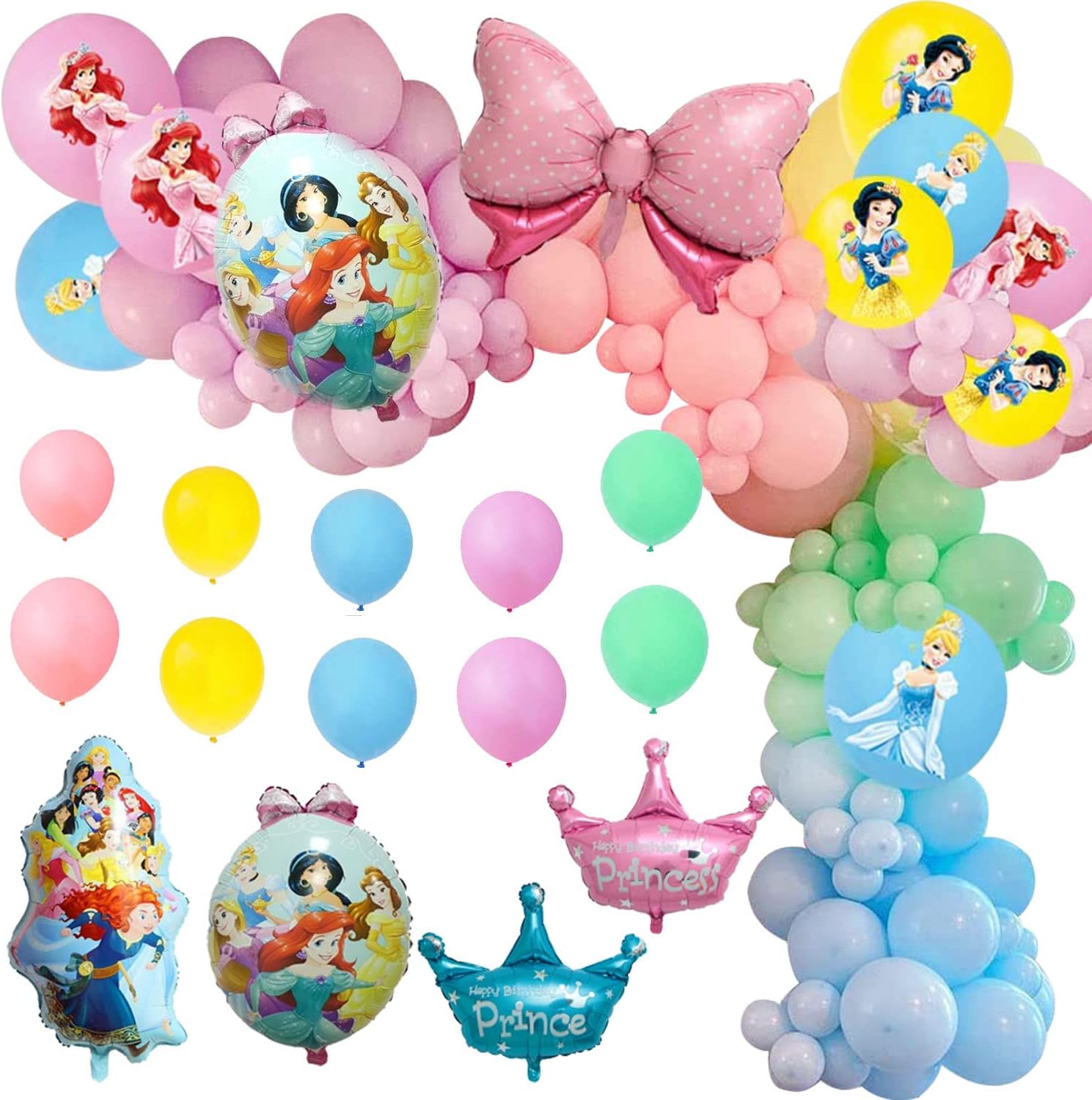 Amazon.com: 117 pcs Princess theme balloons garland arch kit，Princess ...