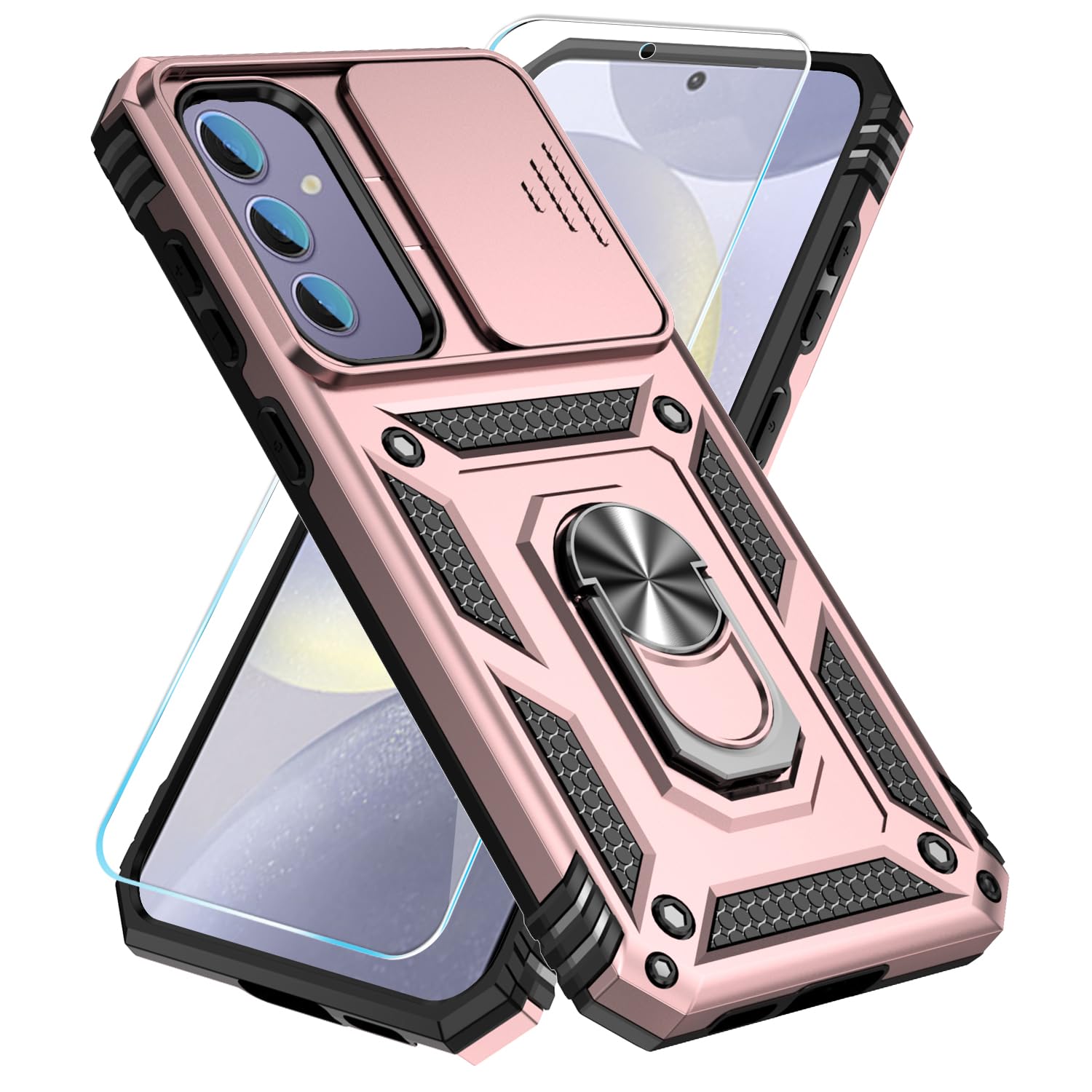 Amazon.com: SunStory for Samsung Galaxy S24 FE 5G Case with HD Screen Protector & Slide Camera ...