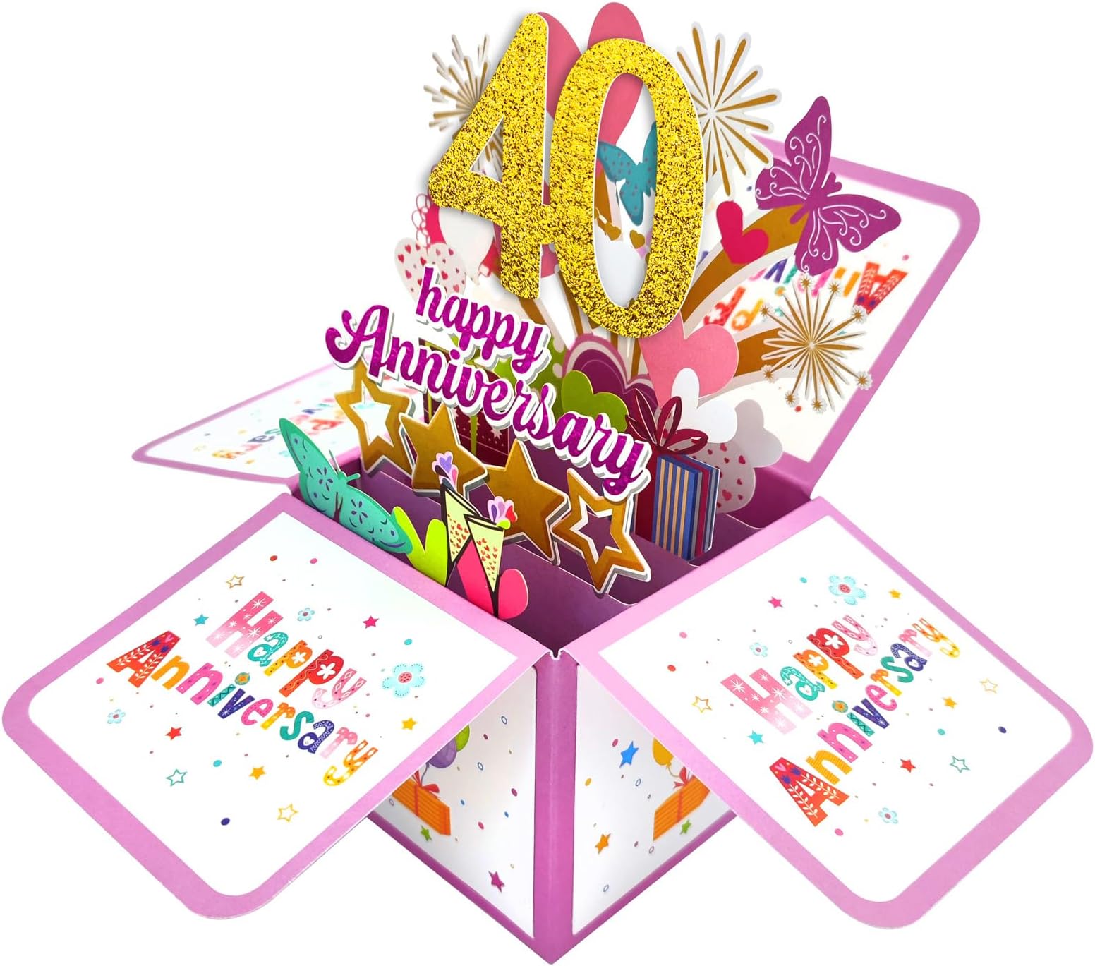 Amazon.com: YiKaLus Sweet 40th Anniversary Pop Up Cards for Husband ...