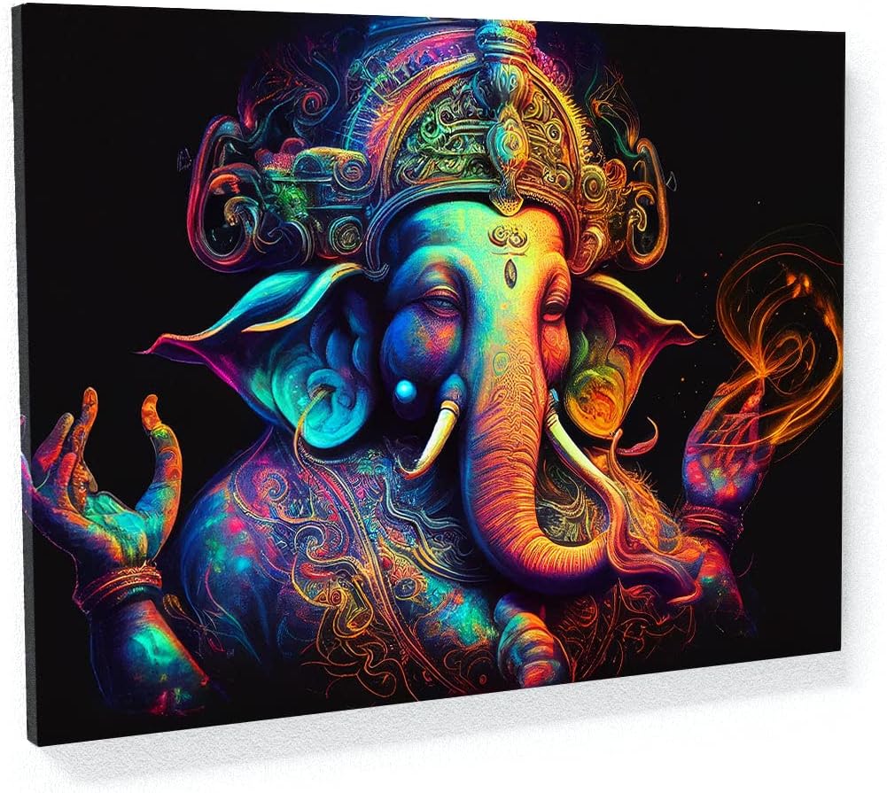 Amazon.com: Sense Canvas Dmt Trippy Ganesha 19 Canvas Art - Home Decor ...