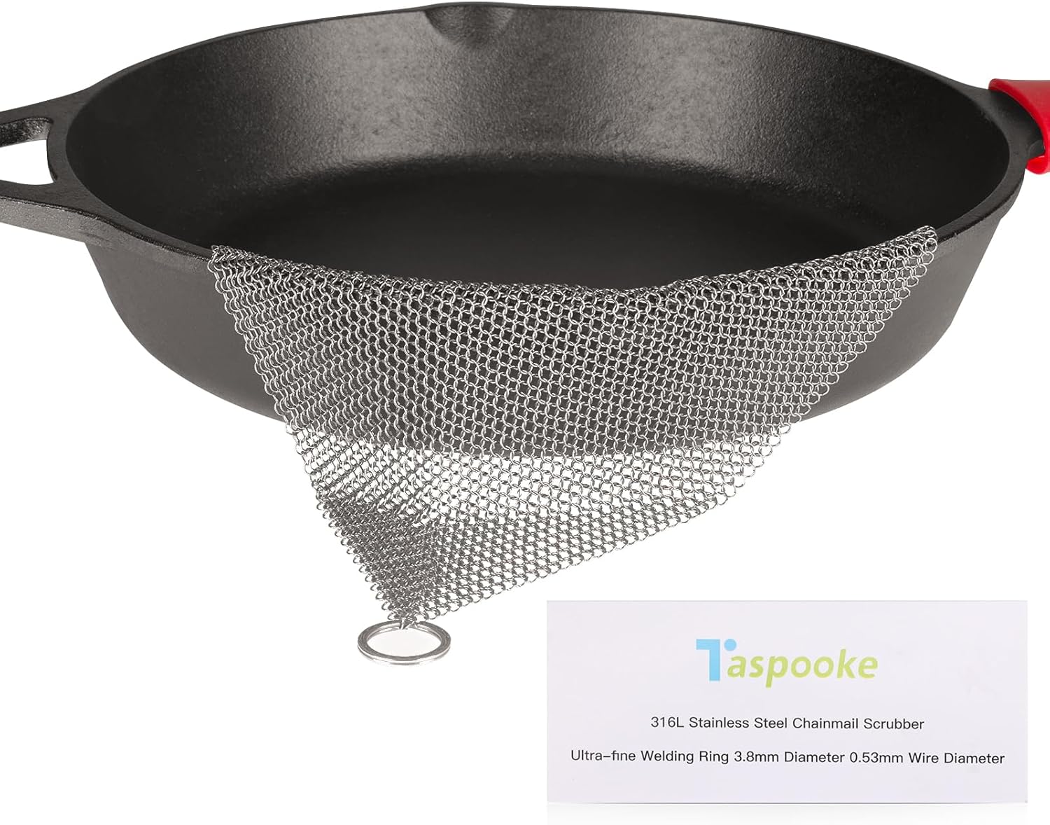 Cast Iron Scrubber, 316L Stainless Steel Fine Mesh Scraper, Upgraded 3 ...