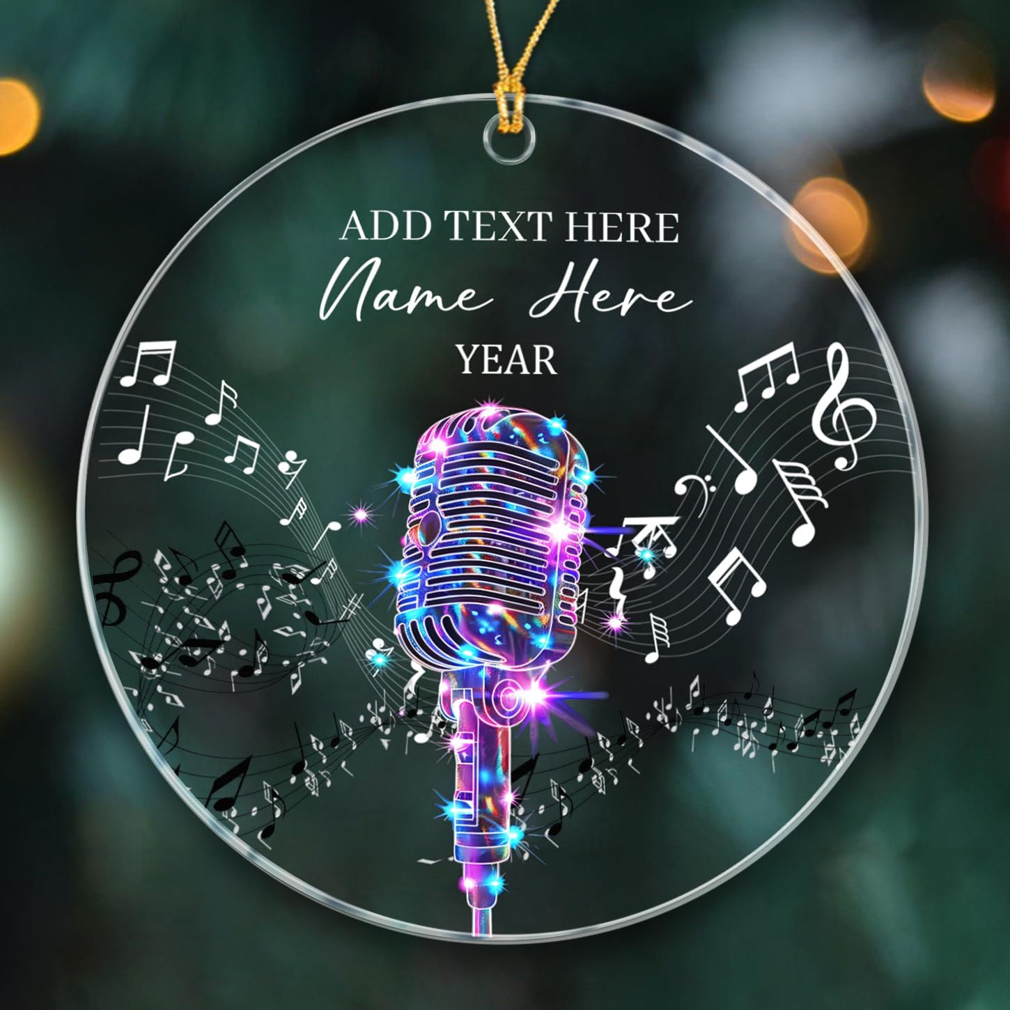 Amazon.com: Personalized Singer Singing Microphone Christmas Ornaments ...