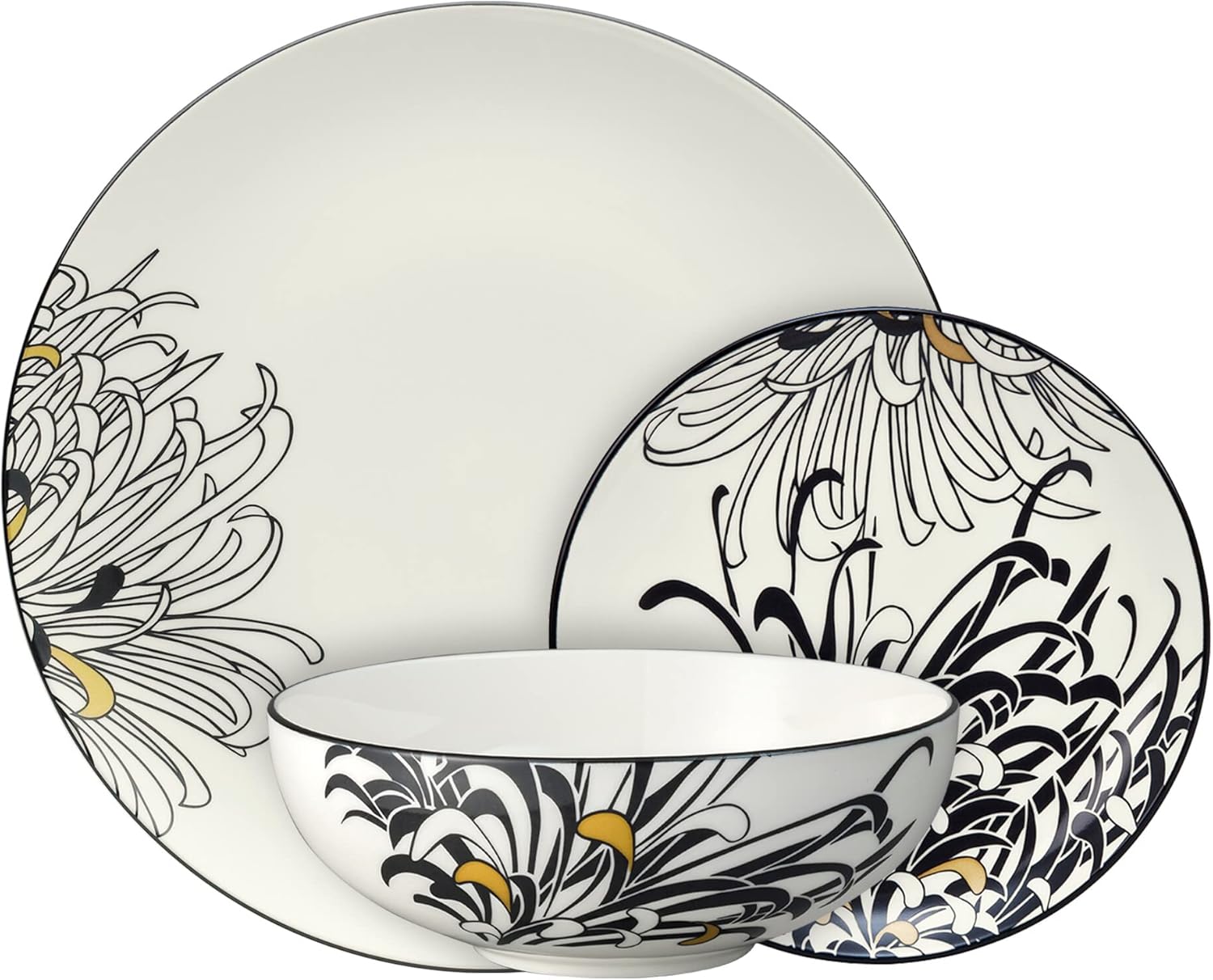 Amazon.com: Monsoon Chrysanthmum 12 Piece Set : Home & Kitchen