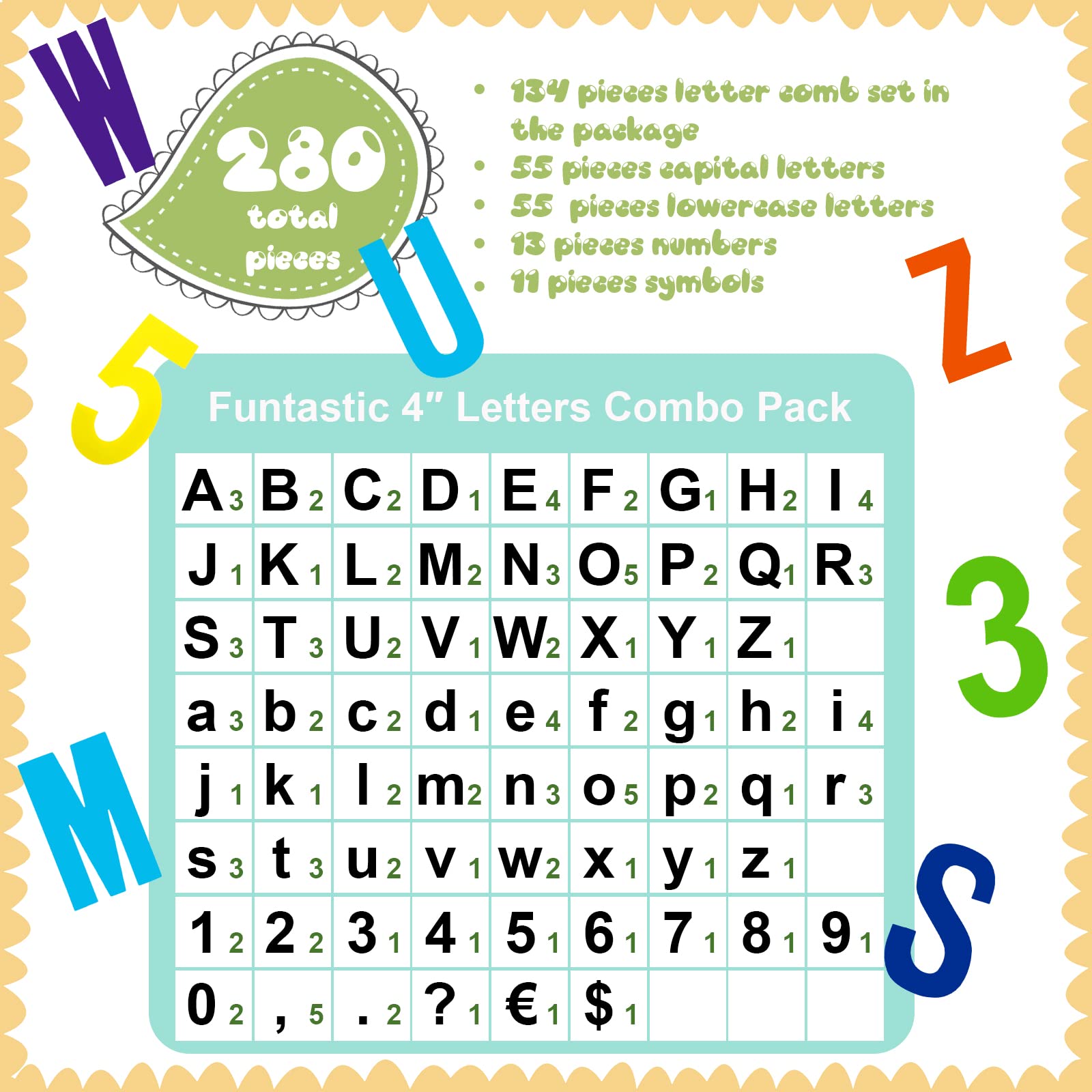 Snapklik.com : 134 Pcs 5 Inch Bulletin Board Letters Colorful Alphabet ...