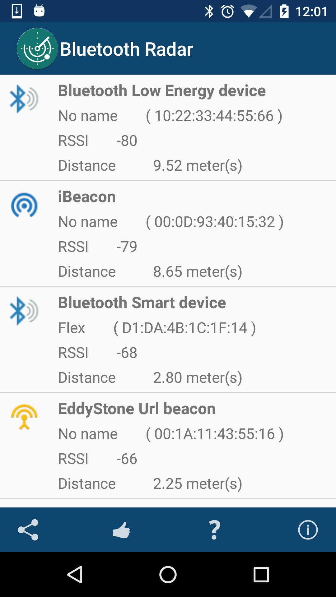 Bluetooth LE Smart Radar - App on Amazon Appstore