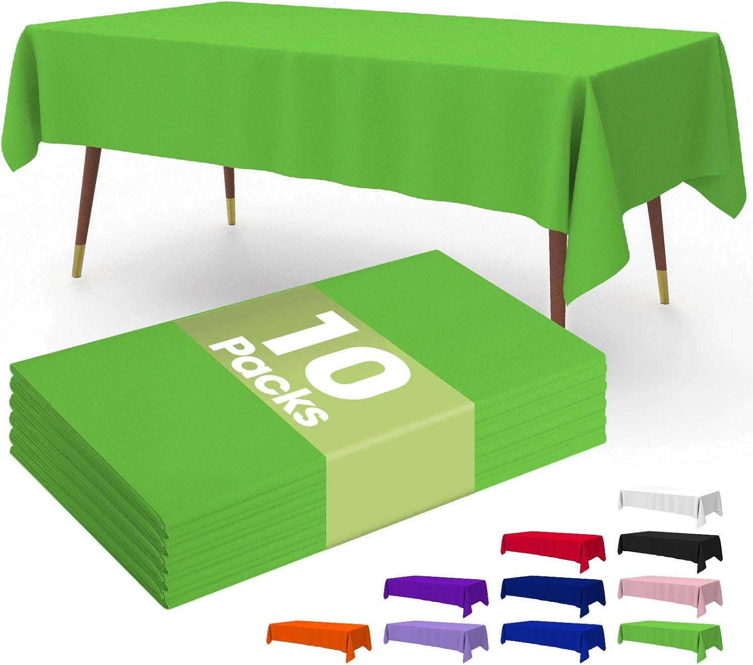 Amazon.com: Pureegg Plastic Table Cloth Disposable 10 Pack, 54 x 108 ...