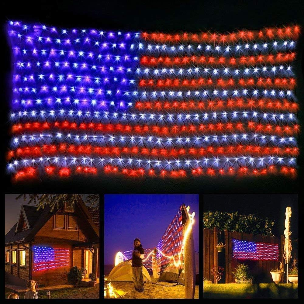 Twinkle Star American Flag Patriotic Lights (Super Larger & Safer ...