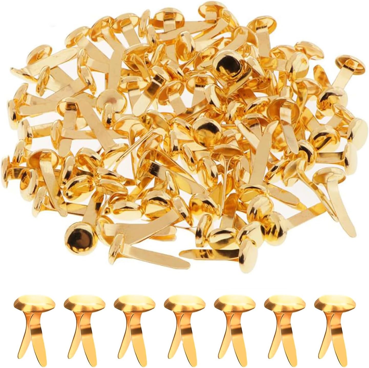 150 PCS Metal Paper Fasteners, Split Pins, Paper Fasteners, 8x20mm Gold Paper Clips Round Head ...